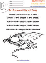 Consonant Digraph Song and Rhyme Worksheets | Kids Phonics for Nursery